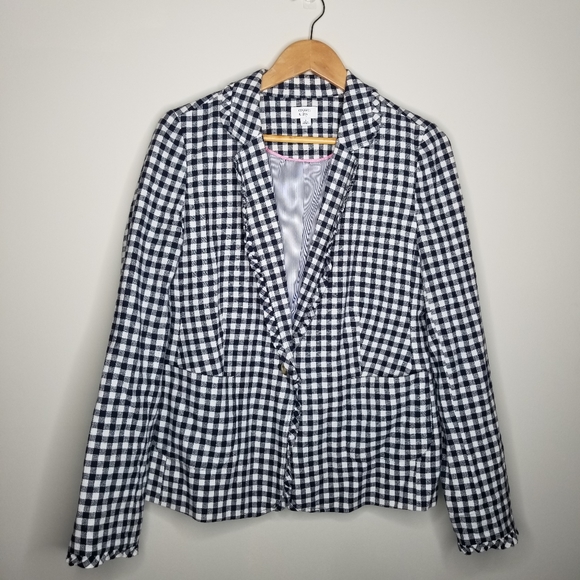 crown & ivy | Jackets & Coats | Crown Ivy Navy White Checkered Gingham ...
